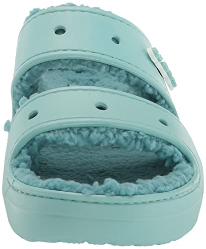 Crocs Unisex Classic Cozzzy Sandals, Fuzzy Slippers and Slides, Pure Water, 6 US Men