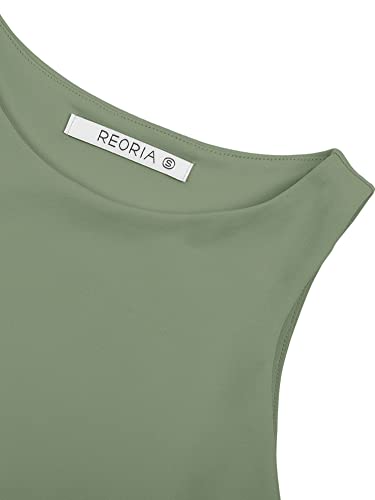 Women’s Sexy Sleeveless High Neck Racerback Cropped Tank Tops Cute Teen Girls Halter Neck Crop Tops Vest Olive Green Medium