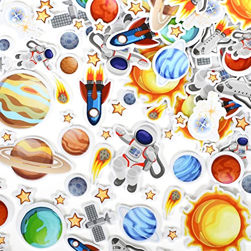 READY 2 LEARN Foam Stickers - Space - Pack of 152 - Self-Adhesive Stickers for Kids - 3D Puffy Planet Stickers for Laptops, Party Favors and Crafts