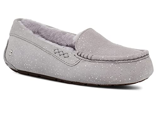 UGG Women's Ansley Metallic Spots Slipper, Pencil Lead, 5