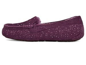 ugg women's ansley metallic spots slipper, pinot noir, 5