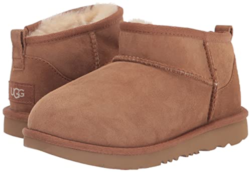 UGG Girls Kids' Classic Ultra Mini Fashion Boot, Chestnut, 5 Big