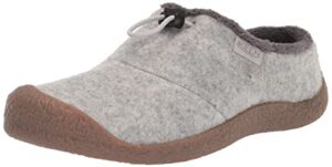 keen women's howser 3 slide comfy durable slippers, light gray wool/vapor, 7