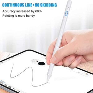 Active Stylus Compatible with Apple iPad, Stylus Pens for Touch Screens,Rechargeable Fine Point Stylist Compatible with Apple iPad and Other Tablets,for Drawing and Handwriting (White)