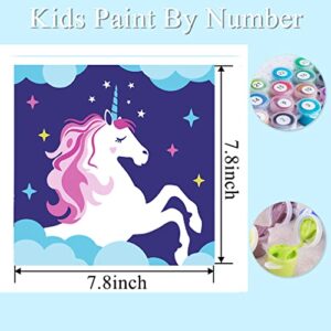 CEUHROG 6 Pack DIY Paint by Numbers for Kids - Paint by Number for Children Beginner Easy Acrylic Watercolor Number Painting Canvas Arts for Kids, Oil Paintin