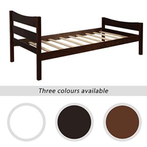 CITYLIGHT Twin Size Bed Frames with Headboard and Footboard, Wood Twin Platform, Kids Twin Bed, Single Bed Frame No Box Spring Needed(Espresso)