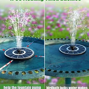 SZMP Solar Fountain Upgraded 100% Glass Panel, 3.5W Floating Solar Powered Water Pump Built-in 2000 Battery with 7 Nozzle & 4 Fixer, Solar Bird Bath Fountain for Garden, Pond, Pool, Outdoor (Colorful)