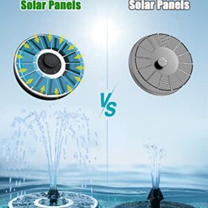 SZMP Solar Fountain Upgraded 100% Glass Panel, 3.5W Floating Solar Powered Water Pump Built-in 2000 Battery with 7 Nozzle & 4 Fixer, Solar Bird Bath Fountain for Garden, Pond, Pool, Outdoor (Colorful)