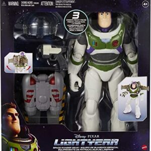 Mattel Lightyear Toys 12-in Action Figure with Accessories, Space Ranger Gear Alpha Buzz with Jetpack & Blaster