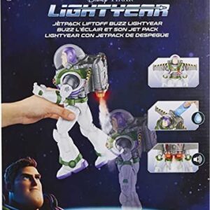 Disney and Pixar Lightyear 12-in Action Figure with Vapor Effect & Sounds, Buzz Lightyear Jetpack Liftoff Toy