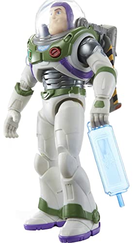 Disney and Pixar Lightyear 12-in Action Figure with Vapor Effect & Sounds, Buzz Lightyear Jetpack Liftoff Toy