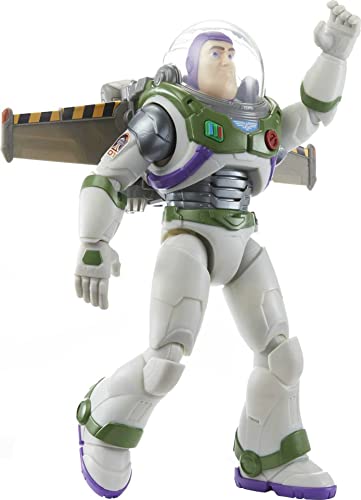 Disney and Pixar Lightyear 12-in Action Figure with Vapor Effect & Sounds, Buzz Lightyear Jetpack Liftoff Toy