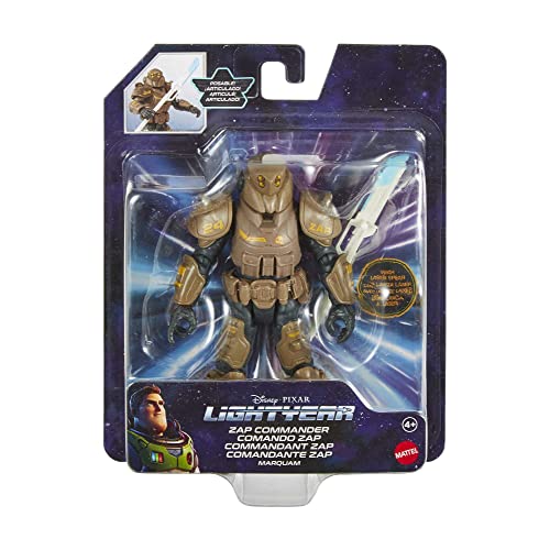 Mattel Lightyear Toys Zap Commander Marquam Action Figure, 12 Points of Articulation & Accessory, 5-in Scale