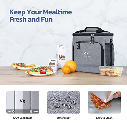 Maelstrom Lunch Box for Men,Insulated Lunch Bag Women/Men,Leakproof Lunch Cooler Bag,Lunch Tote Bag for Work,Small,Dark Grey