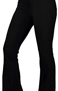 KDF Women's Black Bell Bottom Jeans for Women High Waisted Flare Bootcut Stretch Plus Size Slimming Bell Bottom Pants for Women, 10, Black