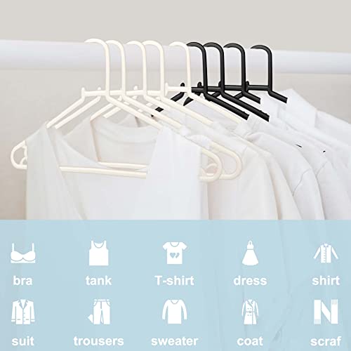 Byomostor Black Plastic Hangers 50 Pack, Light Weight Durable Clothes Hangers G-Shape Standard Size Non-Slip Coat Hanger Adult Clothes Hangers for Laundry & Everyday Use -Slim & Space Saving