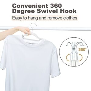 Edergoo Plastic Hangers 50 Pack, Clothes Hangers Non Slip, Non-staining Space Saving Hangers, 17.1 inches Coat Hangers Heavy Duty Hanging Dry Wet Clothes, Gray