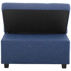 Pemberly Row Transitional Upholstered Convertible Sofa Bed in Blue