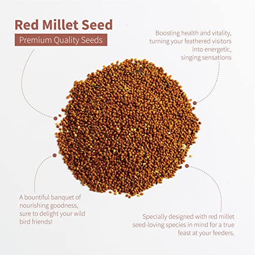 Red Millet (5 LBS) Cardinals, Chickadees, Nuthatches, Woodpeckers and Songbirds