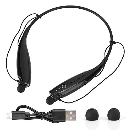 Entatial HV-800 Headset Hanging Neck Headphones Black Noise Reduction for Music//Calls Neckband Smartphone(Black)