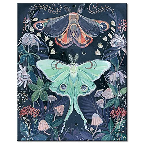 Butterfly Adult Paint by Number for Wall Decor, Flowers Paint by Numbers for Adults Kits and Beginner, 16x20 inch Flameless Oil Painting Kits Gift for Kids and Adults