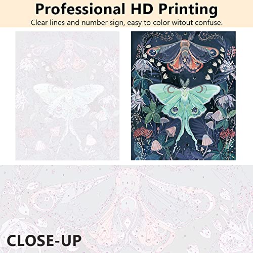 Butterfly Adult Paint by Number for Wall Decor, Flowers Paint by Numbers for Adults Kits and Beginner, 16x20 inch Flameless Oil Painting Kits Gift for Kids and Adults