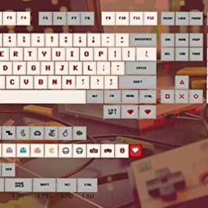 YMDK 146 Key Gameboy Dye Sub ZDA PBT Keycap Similar to XDA for MX Keyboard 104 87 61 Melody 96 KBD75 ID80 GK64 68（Only Keycap） (Gameboy)