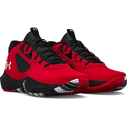 Under Armour Unisex Lockdown 6 Basketball Shoe, (600) Red/Black/White, 11 US Men