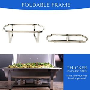 ALPHA LIVING 70012-Gray 2 Pack 8QT Chafing Dish High Grade Stainless Steel Chafer Complete Set, 8 Qt, Alpine Gray Handle