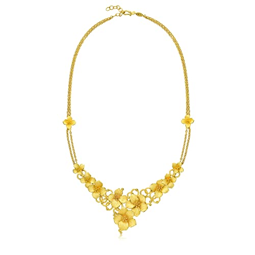 CHOW SANG SANG 999.9 24K Solid Gold Price-by-Weight 50.9g Gold Hydrangea Flower45 Necklace for Women 86591N