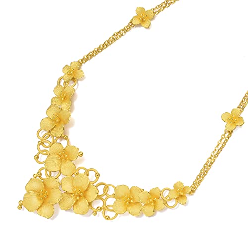 CHOW SANG SANG 999.9 24K Solid Gold Price-by-Weight 50.9g Gold Hydrangea Flower45 Necklace for Women 86591N