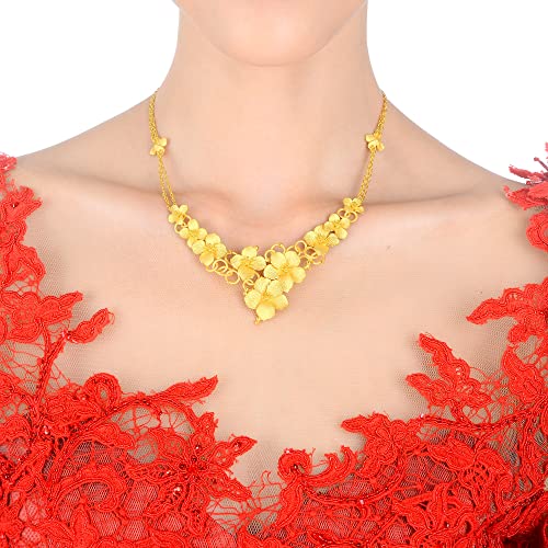 CHOW SANG SANG 999.9 24K Solid Gold Price-by-Weight 50.9g Gold Hydrangea Flower45 Necklace for Women 86591N