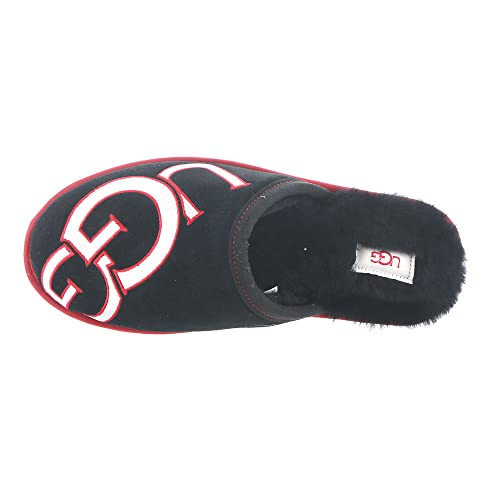 UGG Men's Scuff Logo II Slipper, Black/Samba RED, 15