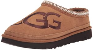 ugg men's tasman logo slipper, chestnut/espresso, 11