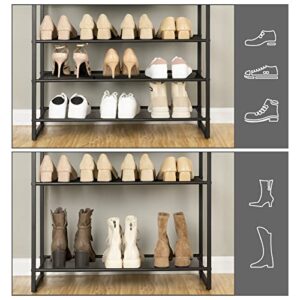 HOOBRO 10-Tier Shoe Rack, Large Capacity Shoe Organizer Shelf, Shoe Storage Unit for 27-36 Pairs of Shoes, for Entryway, Hallway, Closet, Dorm Room, Industrial, Rustic Brown BF107XJ01