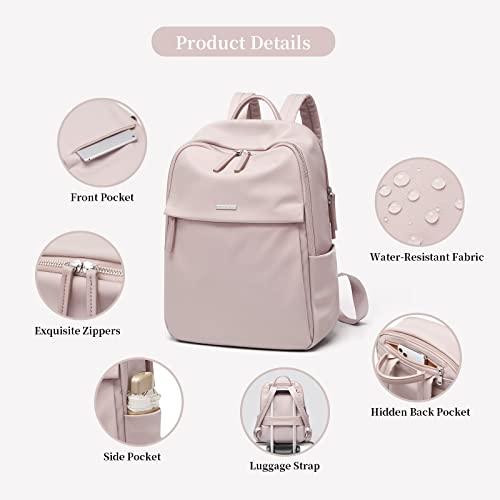 GOLF SUPAGS Womens Laptop Backpack with Separate Laptop Compartment Water Resistant Computer Backpacks Fits 14 Inch Notebook Travel Work College Bags (14-Inch, Pink)