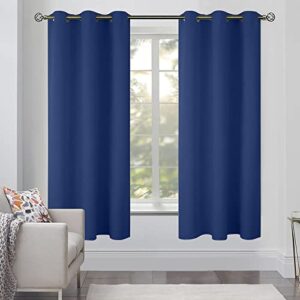 White Classic [2-Panels] Cozlo Blackout Curtains for Bedroom with Grommet Black Out Room Darkening Window Curtains Thermal Insulated Drapes (2 x 42x63 inch, Navy Blue)