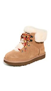 ugg women's classic mini alpine lace fashion boot, chestnut, 6