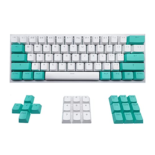 XVX PBT Keycaps - Keycaps 60 Percent, Suitable for GK61/RK61/Anne/Ducky/DK61 Mechanical Keyboard, Double Shot Backlit OEM Profile PBT Keycaps Set, with keycap Pulle (OEM Profile, Tiffany Color)