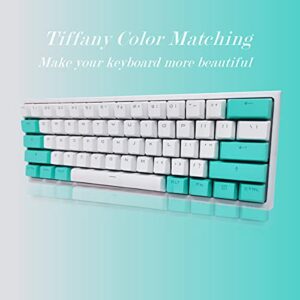 XVX PBT Keycaps - Keycaps 60 Percent, Suitable for GK61/RK61/Anne/Ducky/DK61 Mechanical Keyboard, Double Shot Backlit OEM Profile PBT Keycaps Set, with keycap Pulle (OEM Profile, Tiffany Color)