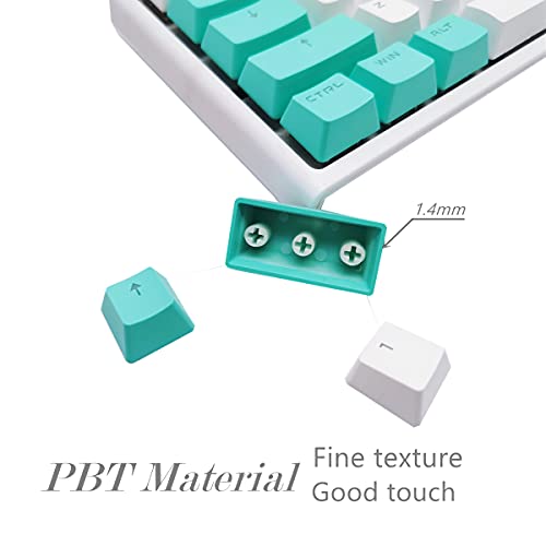 XVX PBT Keycaps - Keycaps 60 Percent, Suitable for GK61/RK61/Anne/Ducky/DK61 Mechanical Keyboard, Double Shot Backlit OEM Profile PBT Keycaps Set, with keycap Pulle (OEM Profile, Tiffany Color)