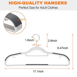 ELONG HOME Plastic Hangers 30 Pack, Non Slip Slim Clothes Hangers, Heavy Duty Thin Plastic Hangers, 17.1" Coat Hangers for Hanging Women/Men Clothes