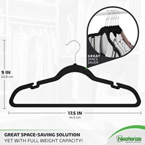 Velvet Hangers 20 Pack Black – Heavy Duty Velvet Clothes Hangers - Non Slip Felt Coat and Suit Hangers for Closet - Lightweight Thin Space Saving Ganchos para Colgar Ropa