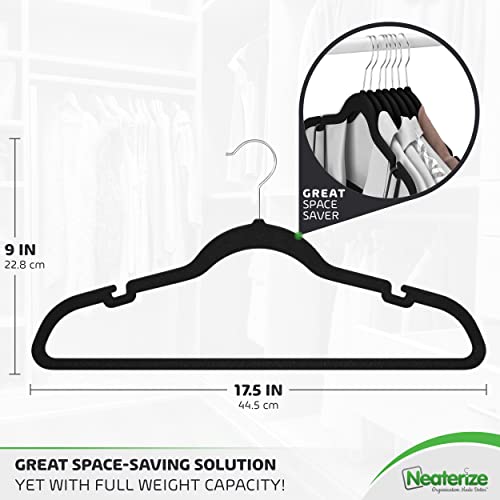 Velvet Hangers 20 Pack Black – Heavy Duty Velvet Clothes Hangers - Non Slip Felt Coat and Suit Hangers for Closet - Lightweight Thin Space Saving Ganchos para Colgar Ropa