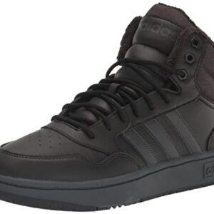 adidas Men's Hoops 3.0 Mid Basketball Shoe, Black/Carbon/White, 12