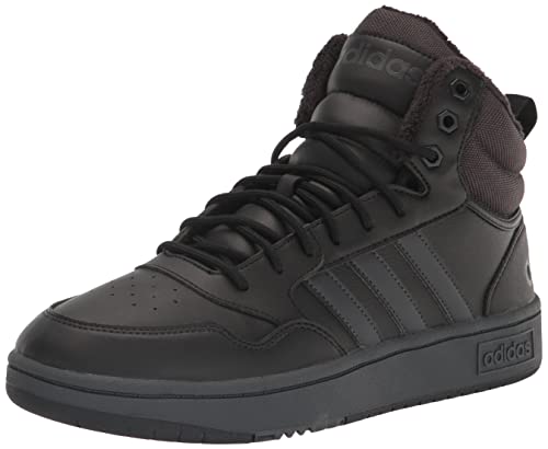 adidas Men's Hoops 3.0 Mid Basketball Shoe, Black/Carbon/White, 12