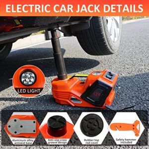 ZAISHANG Electric Car Jack 5T Hydraulic Floor Jack DC 12V Car Jack Kit with Electric Impact Wrench and Tire Inflator, Car Lift for Emergency Tire Change