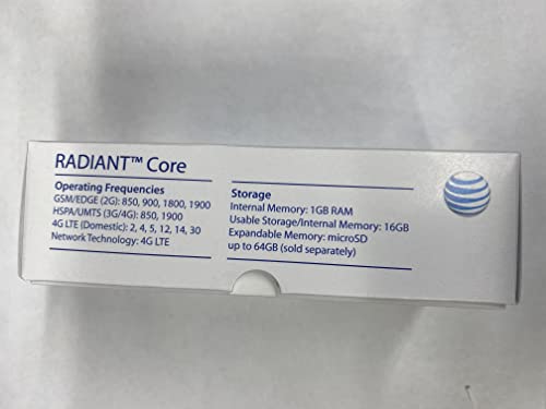 Radiant Core Phone At&t Unlocked u304aa 4g 5.5in 16GB Smart Phone with SimBros simkey -Unlocked to Work on All GSM Carriers Like At&t T-Mobile & Cricket -Not for Verizon