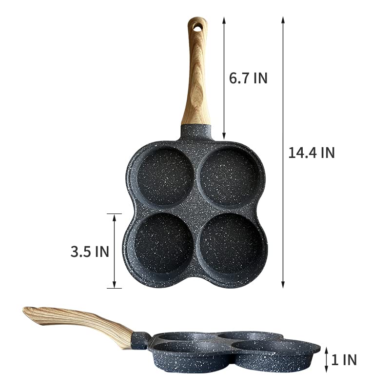 OUDE HOWE Egg Frying Pan 4-Cup Nonstick Egg Frying Pan Easy Clean Egg pans nonstick, Suitable For Gas Stove & Induction Cooker