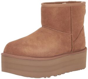 ugg women's classic mini platform boots, chestnut, 9